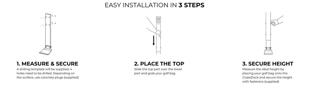 ClubsDock Black - Golf storage solution